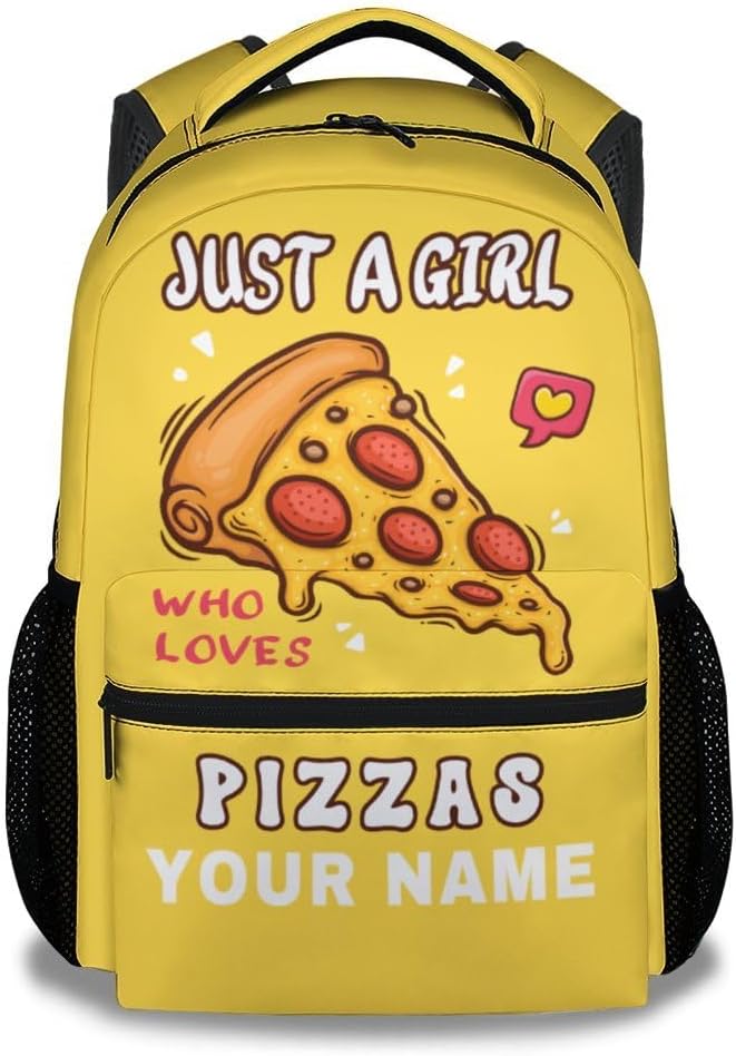 Amazon.com | NICEFORNICE Custom Pizza Backpacks Kids, 16 Inch Cute ...