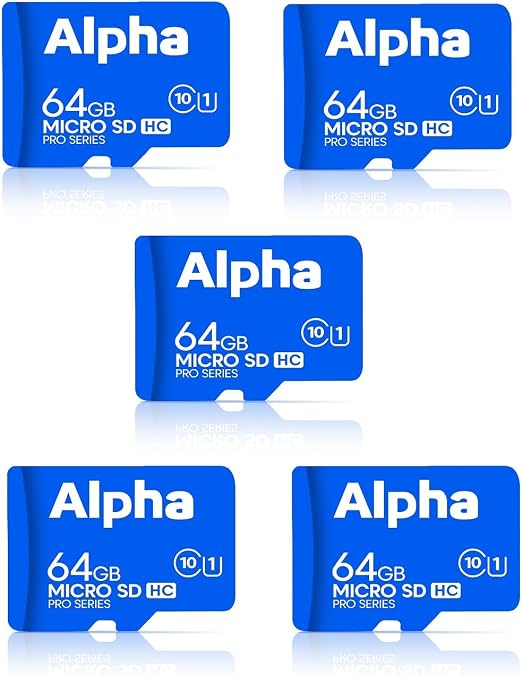 Amazon.com: 5 Pack - ALPHA 64GB Micro SD Card Pro Series Memory Cards ...