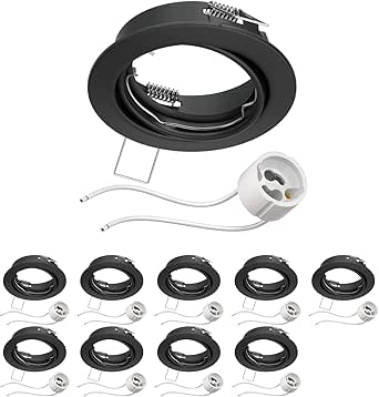 ledscom.de 10 x FERE Recessed Ceiling Frame Matt Black Swivel (LED ...