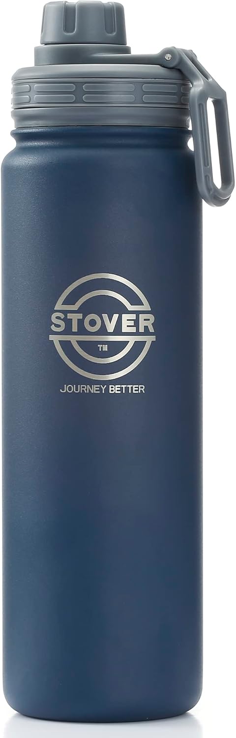 STOVER Botella de agua aislada, acero inoxidable de 25 onzas, doble ...