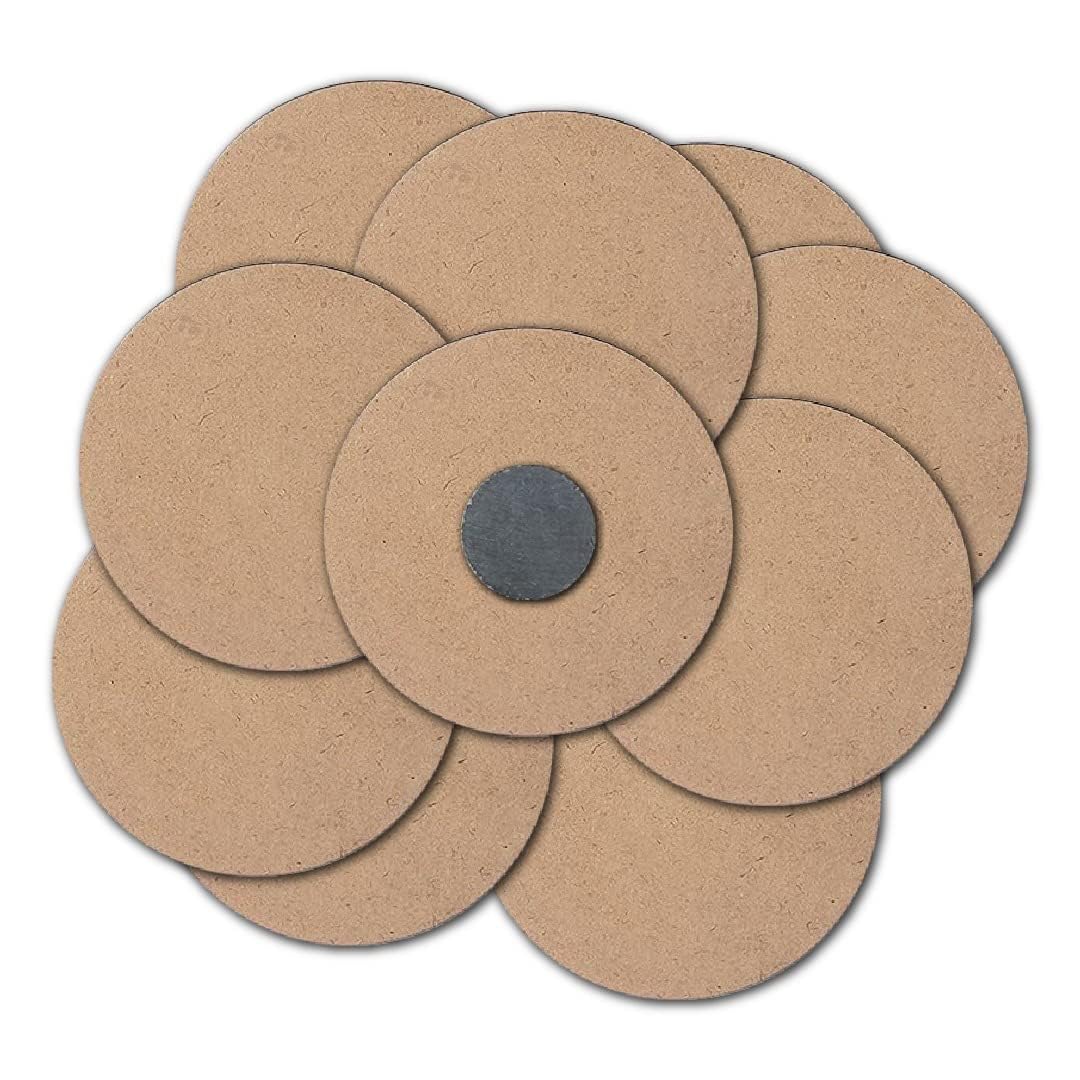 The Crafthives DIY MDF Wood Sheet Round Craft Magnet - Plain MDF Fridge ...