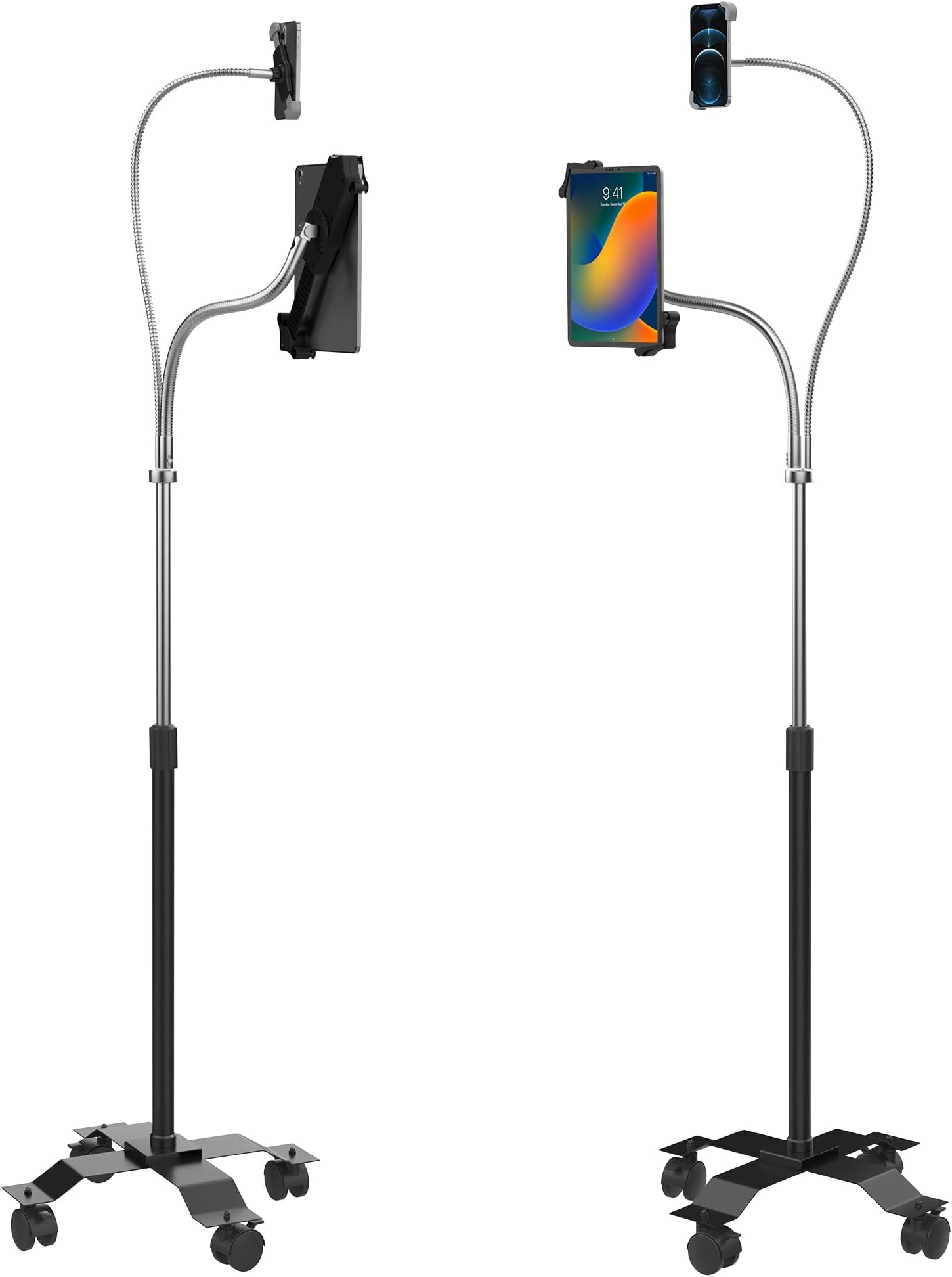 Amazon.com: Universal Dual Gooseneck Floor Stand for Tablets ...