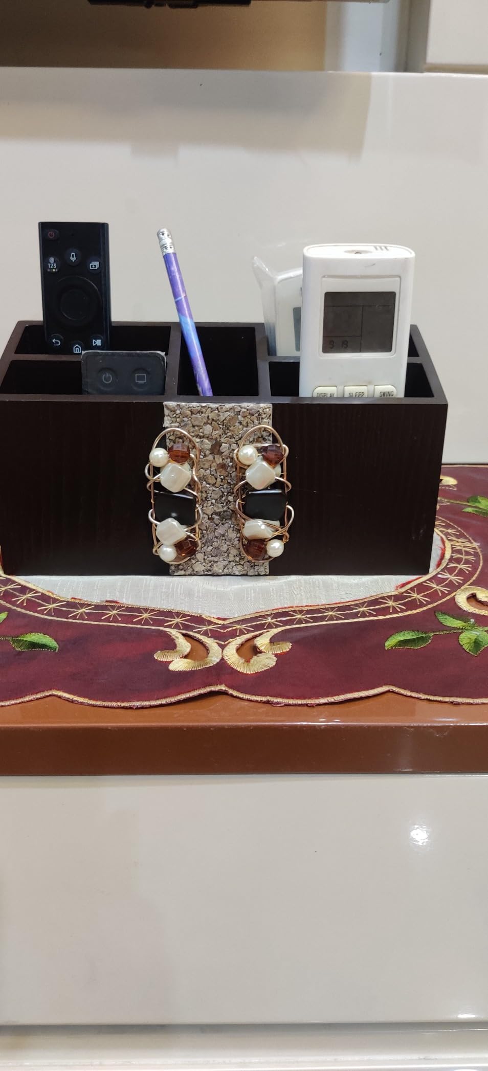 COCKTAIL Designer Wooden Remote Stand with 5 Sections | Remote Holder ...