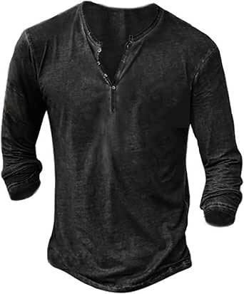 Beotyshow Mens Distressed Henley Shirts Short/Long Sleeve Button T ...
