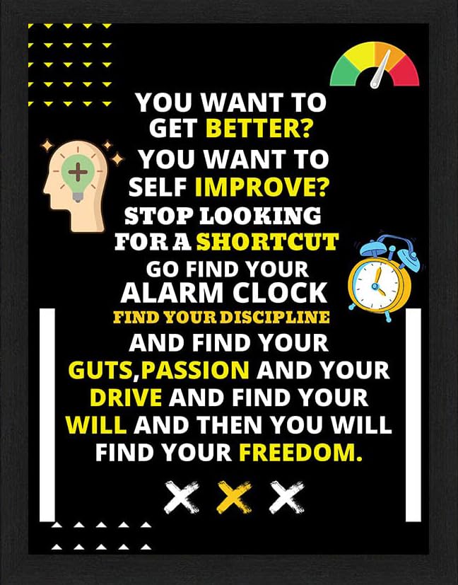 Interio Crafts FIND YOUR DISCIPLINE Motivational Quote Framed Poster ...