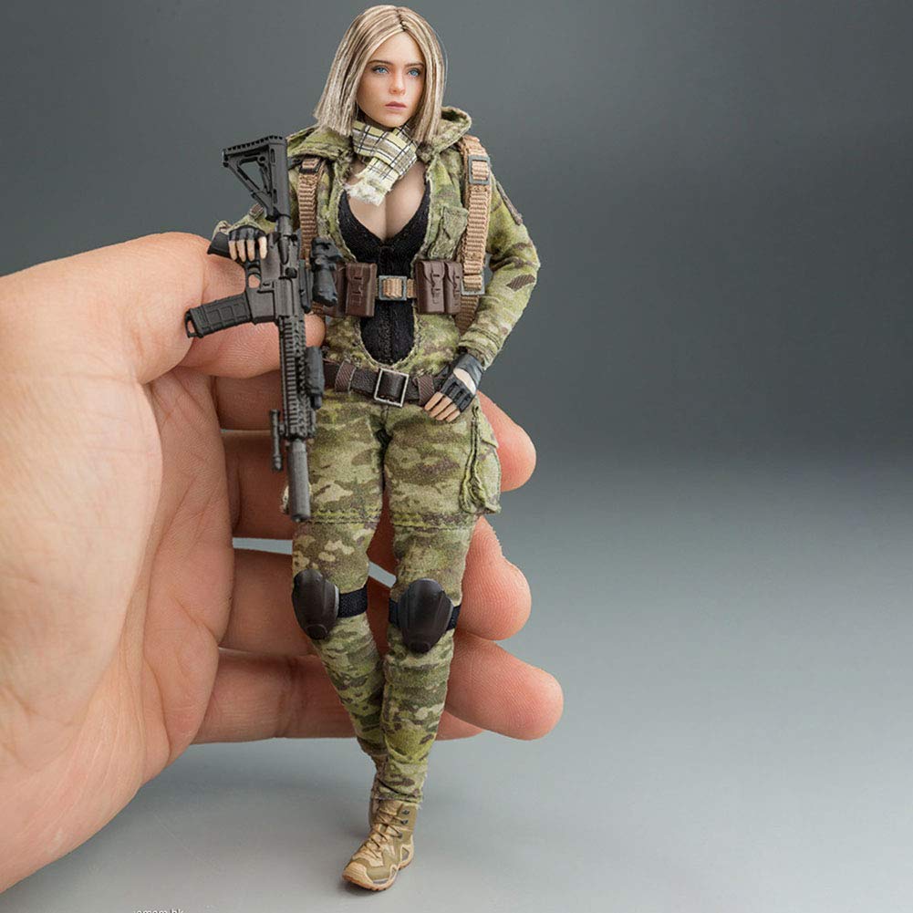 Buy 1/12 Scale Camoue Female Soldier Vera Movable Female Soldier Figure ...
