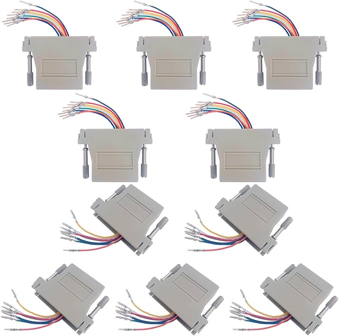 Amazon.com: Jienk 10PCS DB25 to RJ45 Modular Adapter, RS232 DB25 to ...