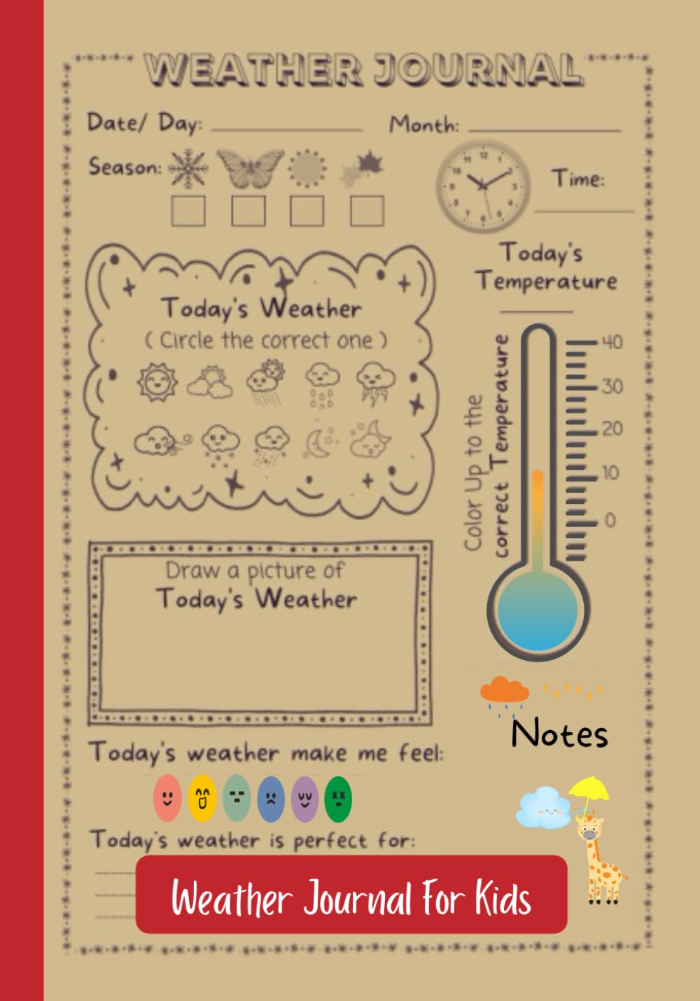 Weather Journal for Kids: Daily Weather Tracking Book for Future ...