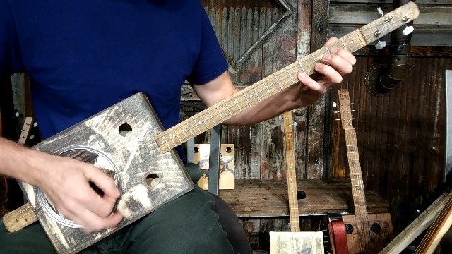 Watch The "Tin-Pan Alley" 3-String Paint Can Lid Resonator Guitar on ...