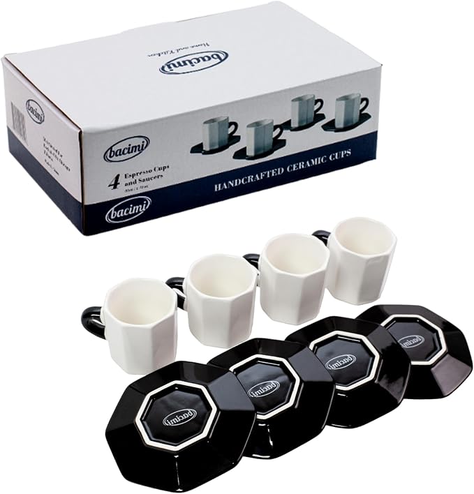 Amazon.com: Bacimi® Mini tazas de café espresso de cerámica con ...