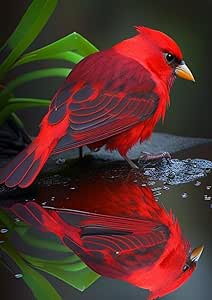 Amazon.com: Wild Animals Jigsaw Puzzles 500 Pieces,Beautiful Red Bird ...