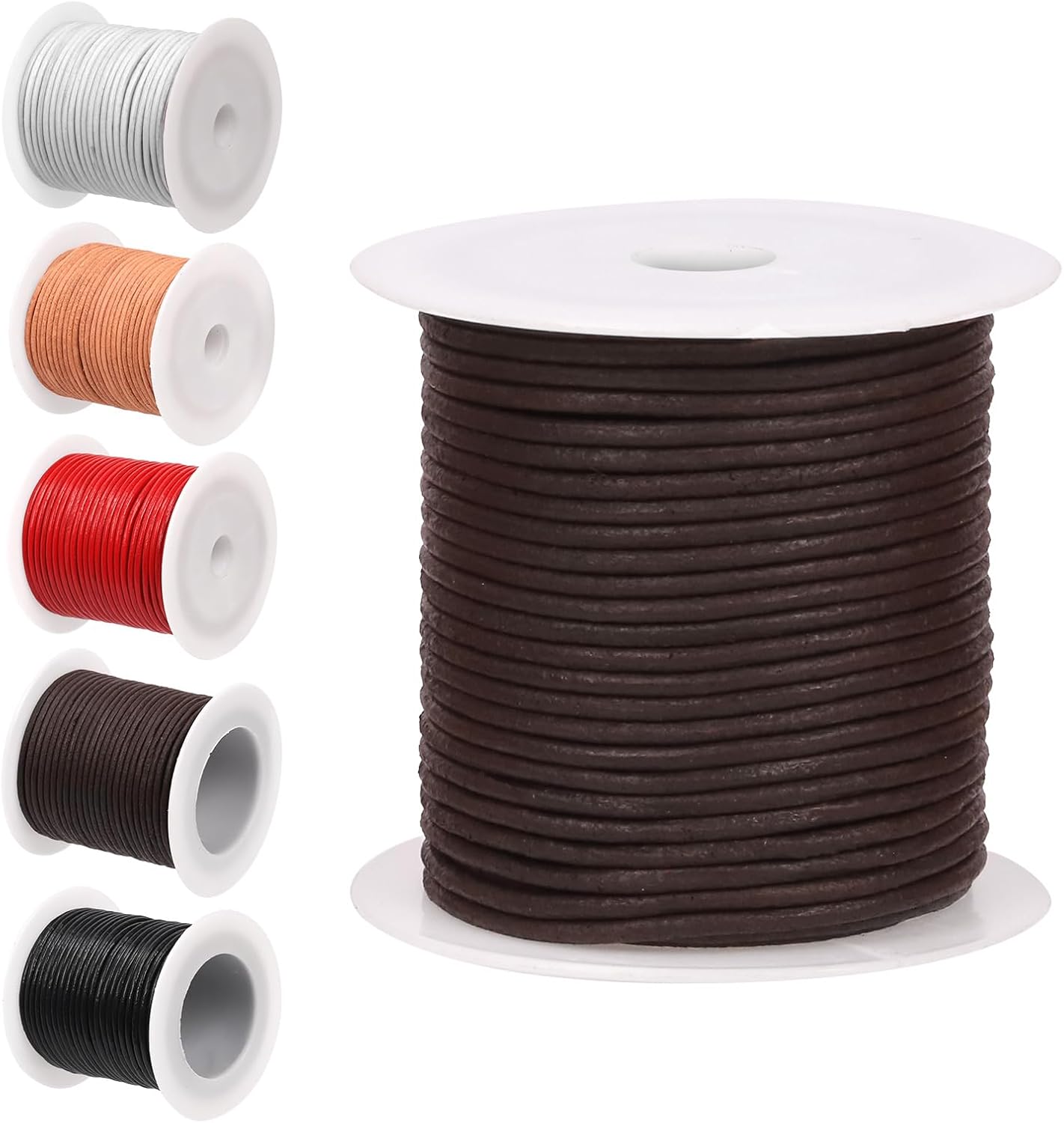 Amazon.com: Glarks 11 Yards x 2mm Round Leather String Cord, Soft and ...