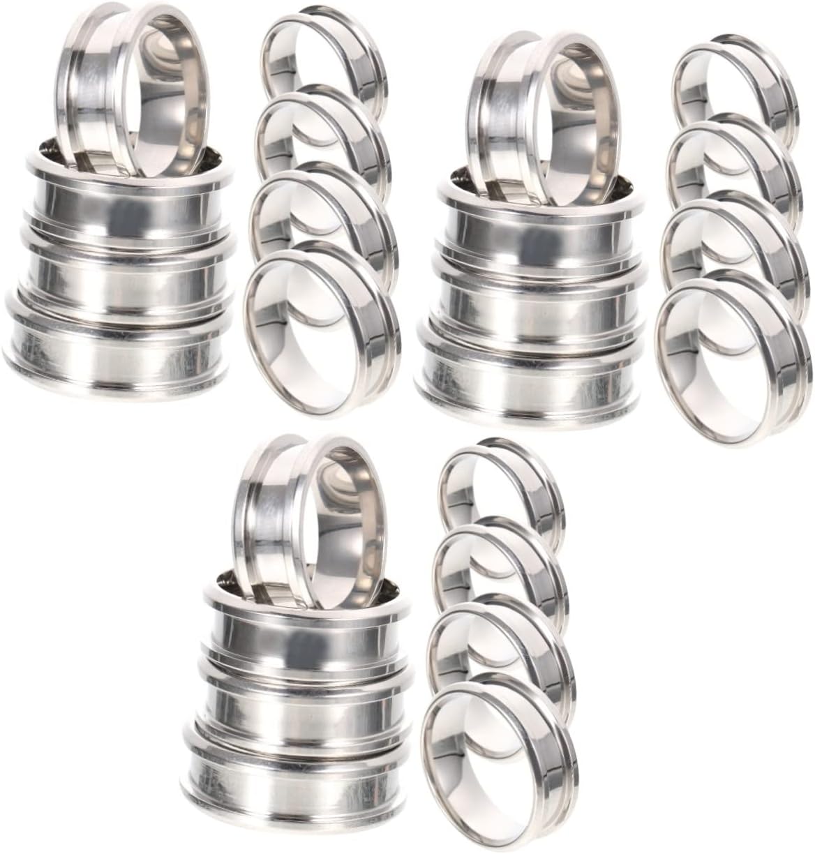 Amazon.com: EXCEART 24 pcs Core Jewelry Ring Stainless Women Polished ...