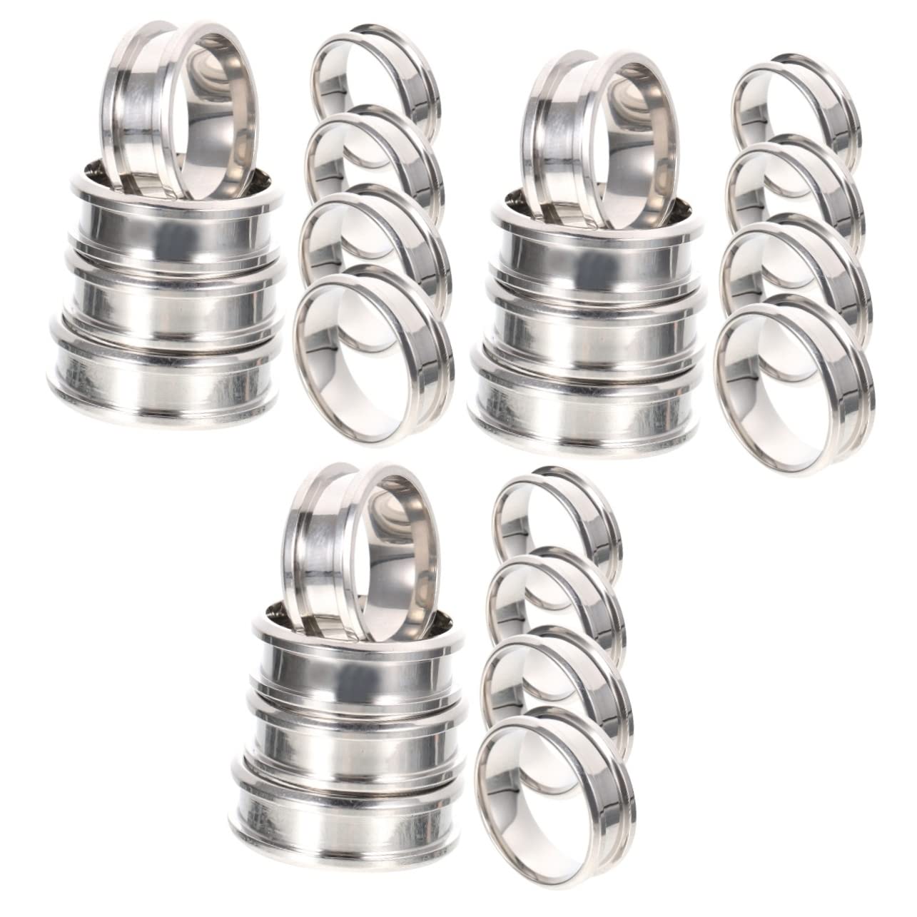 Amazon.com: EXCEART 24 pcs Core Jewelry Ring Stainless Women Polished ...