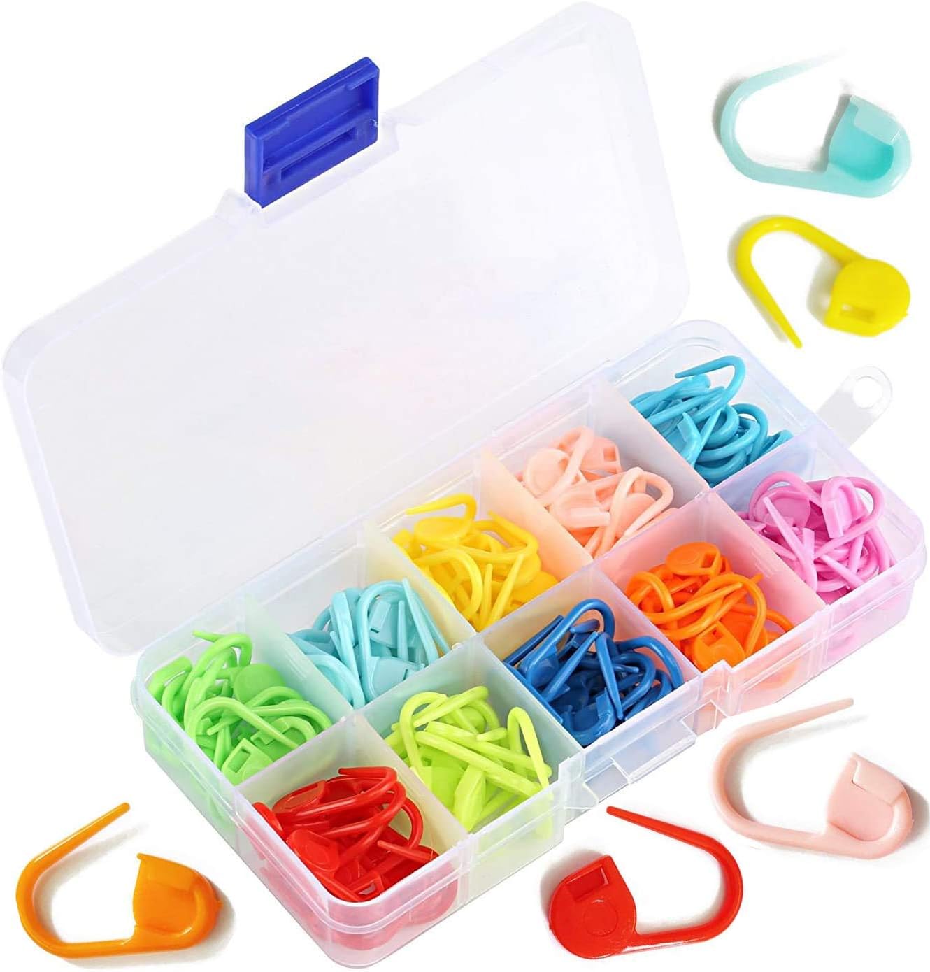 Amazon.com: 100 Pieces Locking Stitch Markers Assorted Color Knitting ...