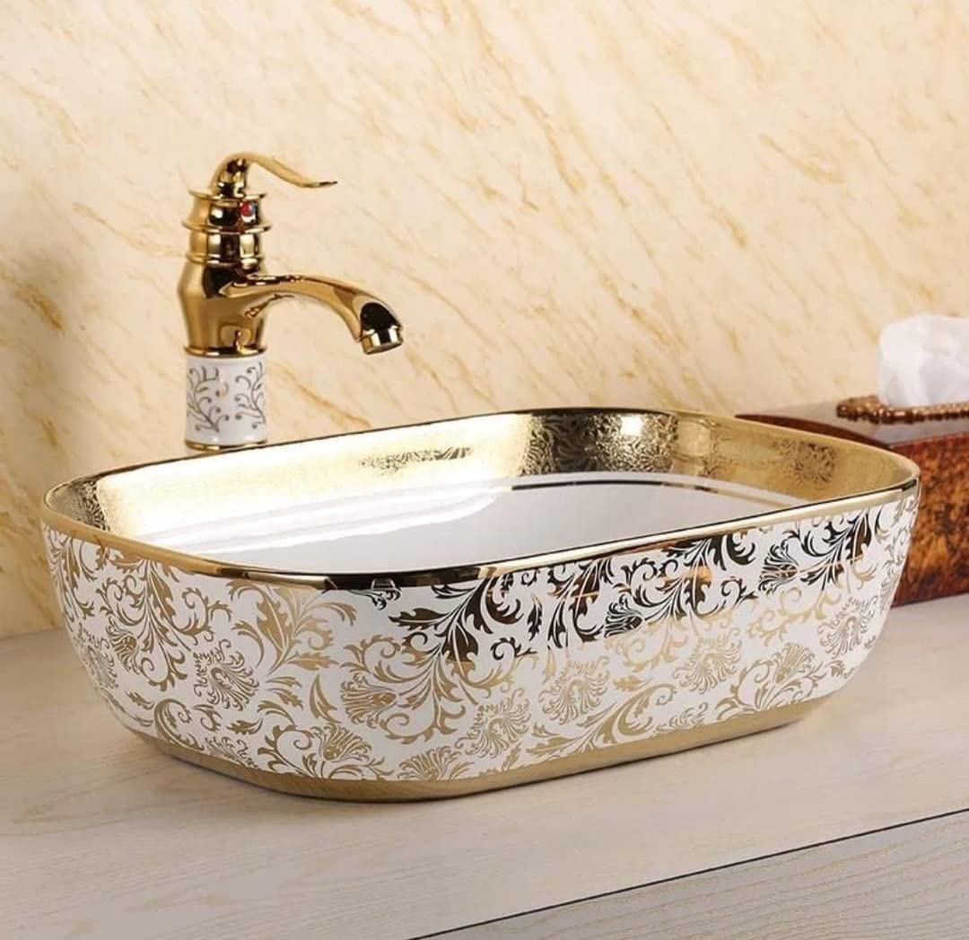 Quartex Jinbio Ceramic Wash Basin | Luxurious Table Top Bathroom Sink ...