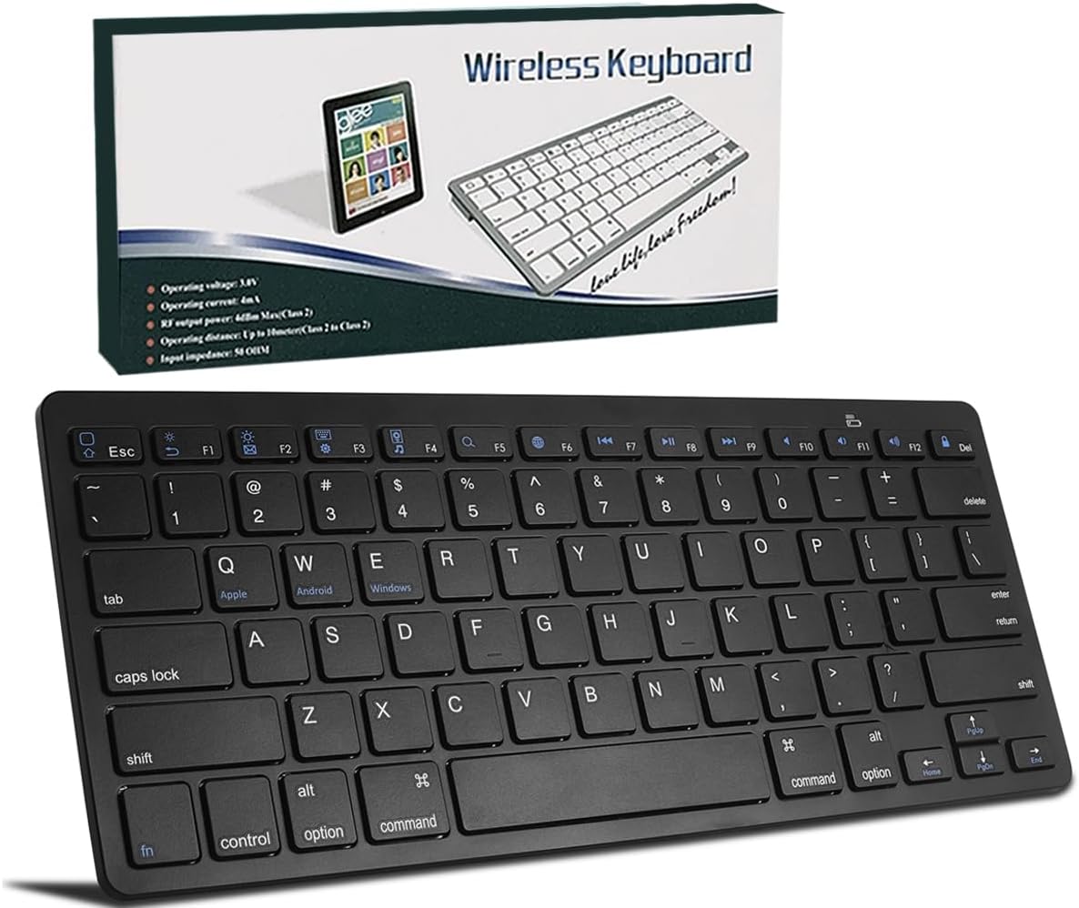 Clavier Sans Fil Bluetooth,Mini Clavier QWERTY,Claviers Silencieux,Compact et Ultra Mince ...