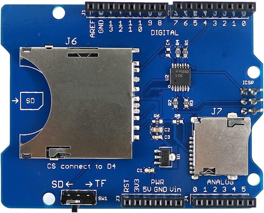 Hiletgo Stackable Sd Card And Tf Card Shield For Arduino Uno R3 Arduino 4970