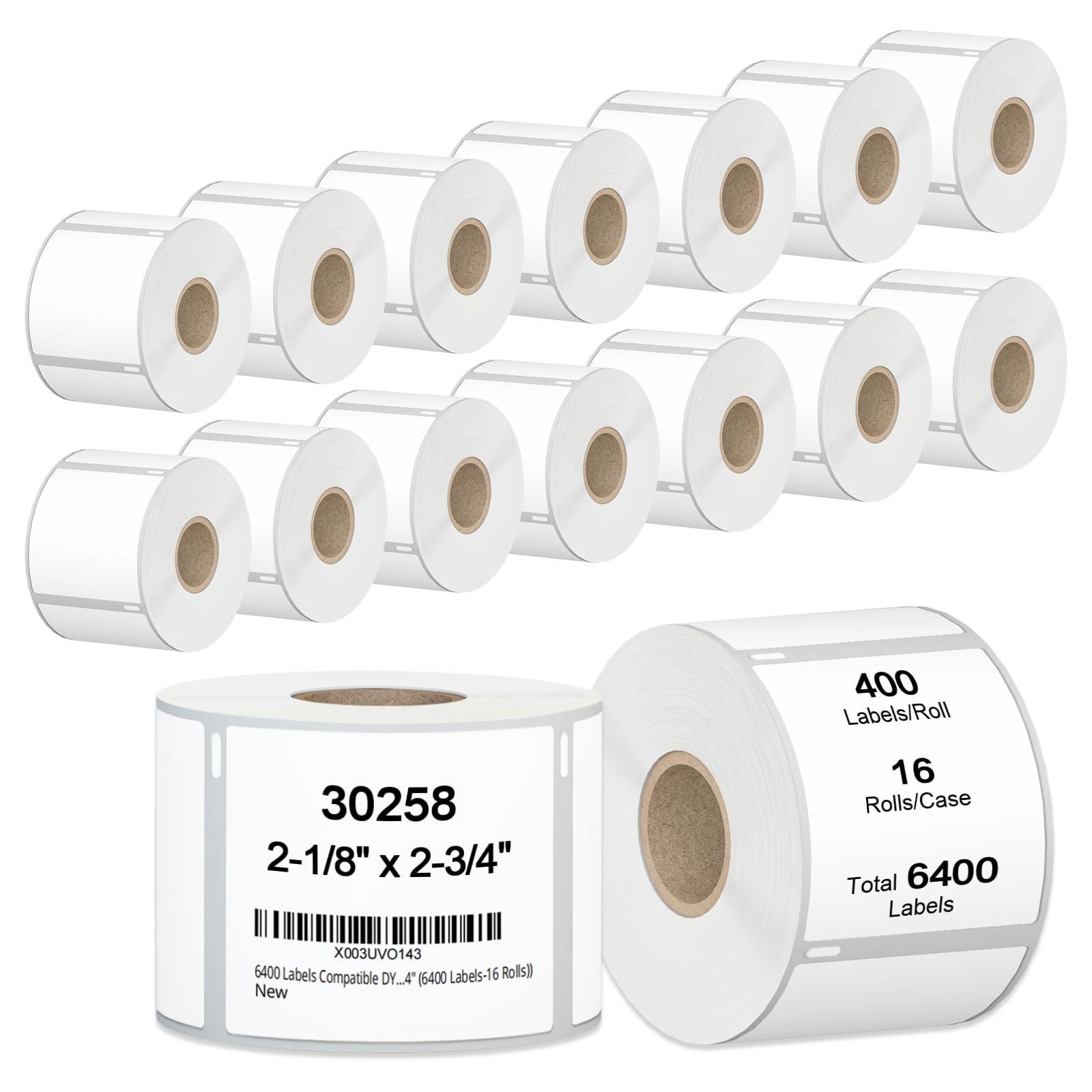 Amazon.com : 6400 Labels Compatible DYMO 30258 2-1/8"x2-3/4 ...