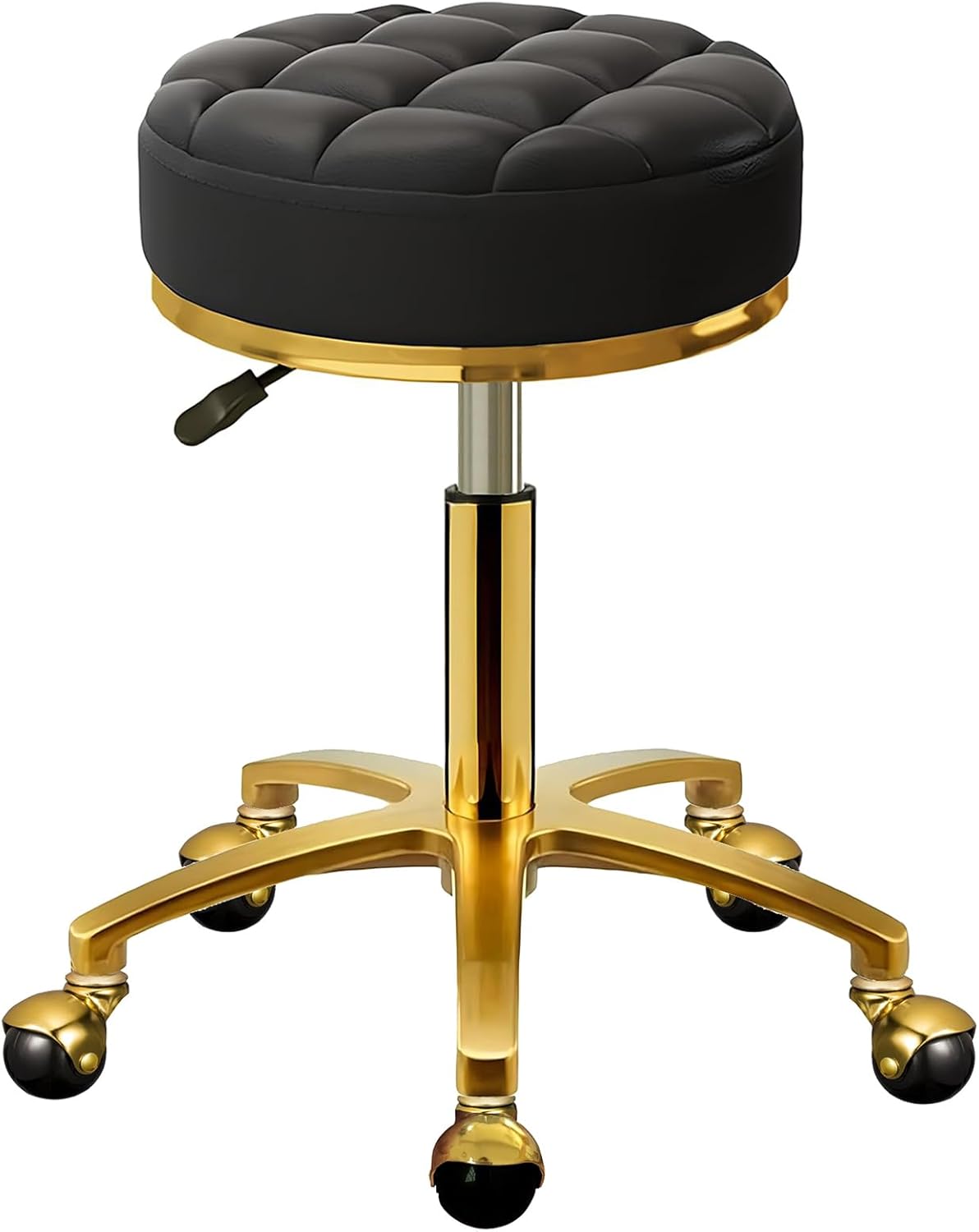 Amazon.com: HZLCMPY Rolling Stool Gold Vanity Stool with Wheels ...