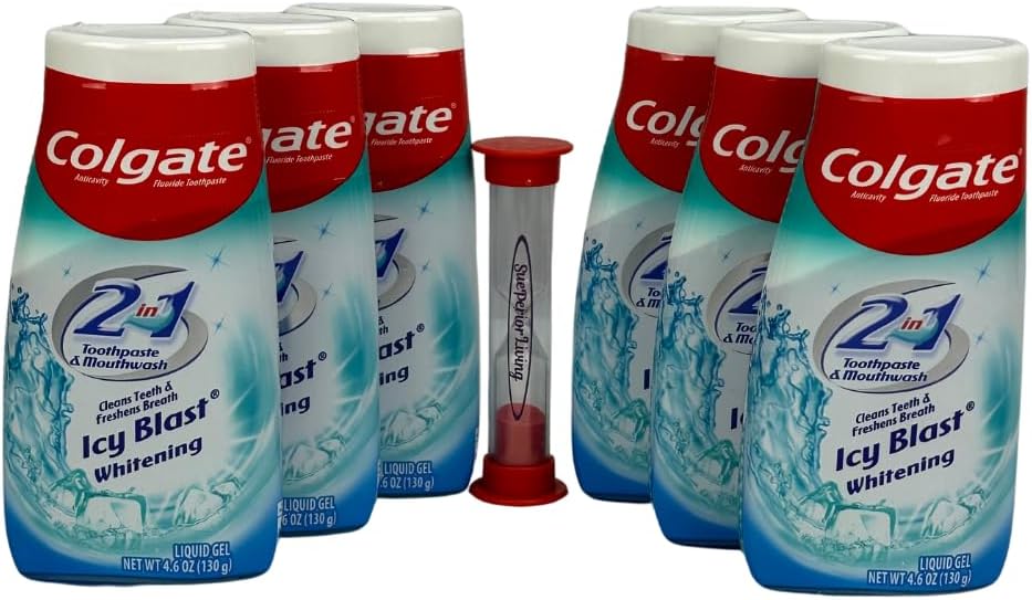 Amazon.com : Colgate 2-in-1 Whitening Toothpaste Gel and Mouthwash, Icy ...