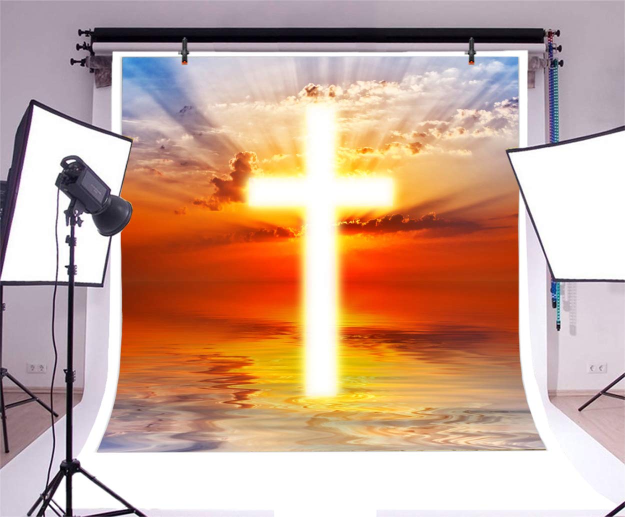 Buy Baocicco Vinyl 10x10ft Backdrop Christian Cross Photograph ...
