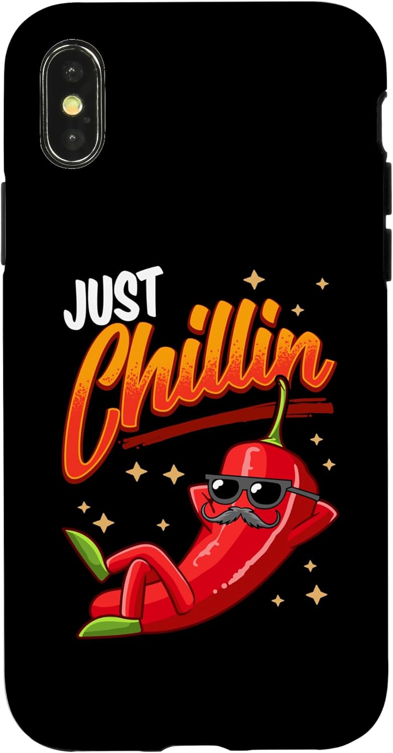 iPhone X/XS Funny Chilli Hot Pepper Just Chillin Sauce Jalapeno Mexican ...