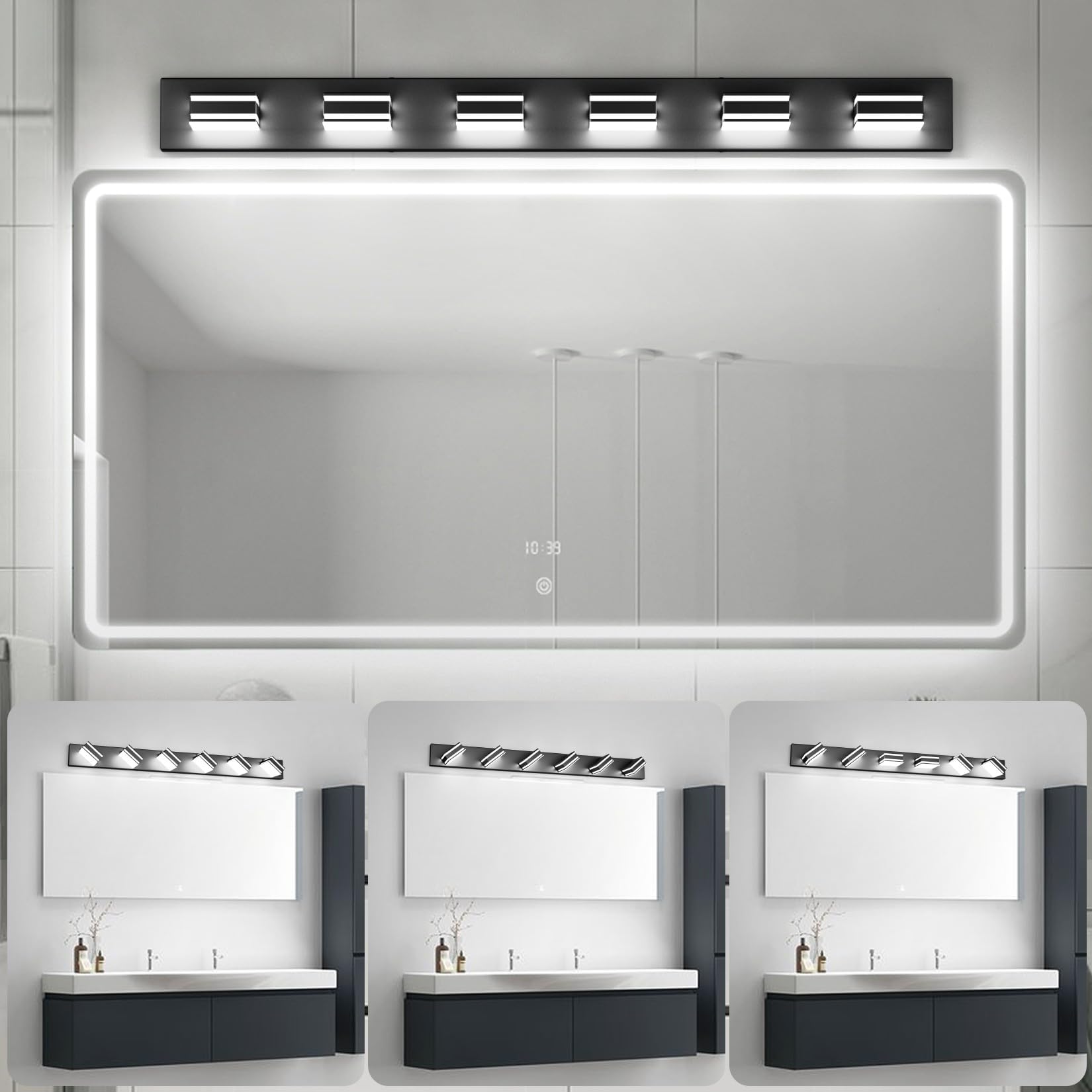 Snapklik.com : 48inch Modern LED Vanity Light For Bathroom 6-Light ...