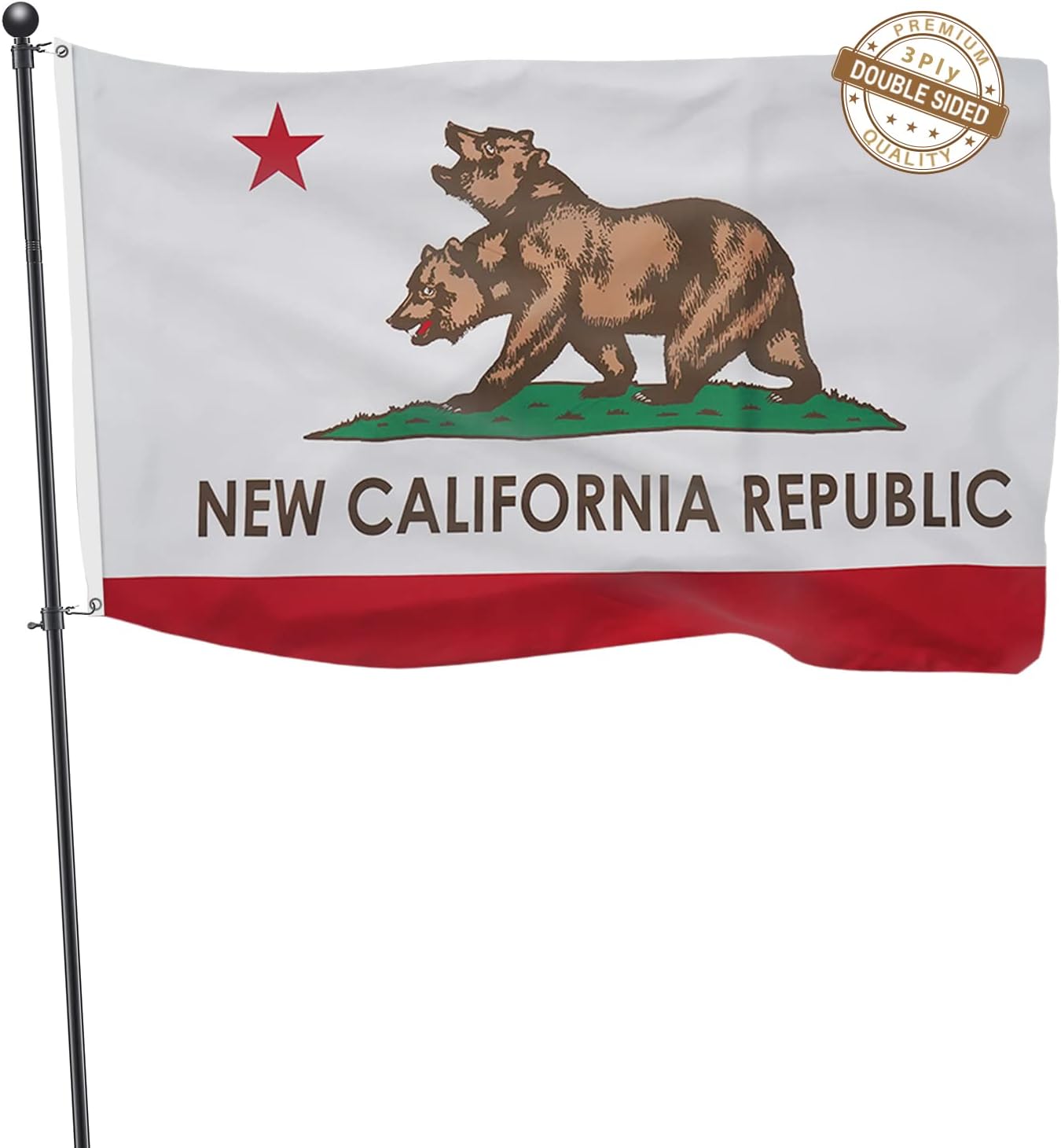 Amazon.com : DANF FLAG New California Republic Flag Banner 3ftx5ft ...