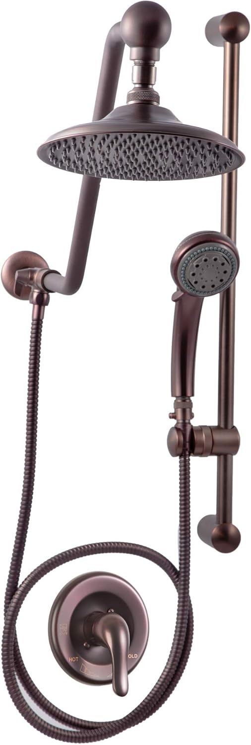 Atlantis 7 Oil Rub Bronze Rain Shower Faucet System - Tub And Shower ...