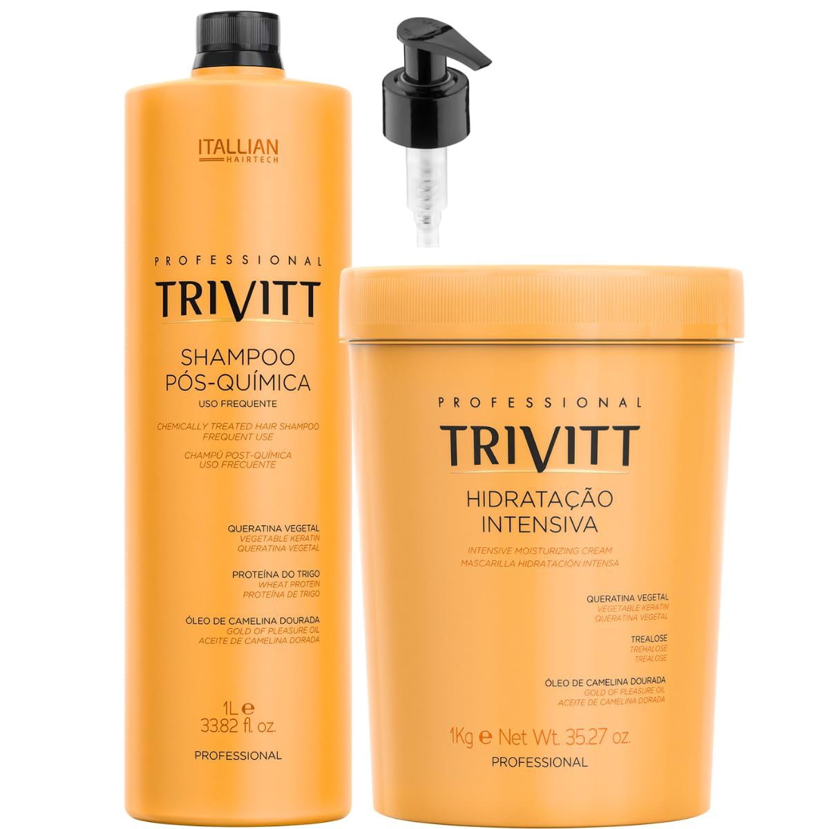 Kit Trivitt Shampoo Pós Química 1L + Hidratação Intensiva 1Kg ...