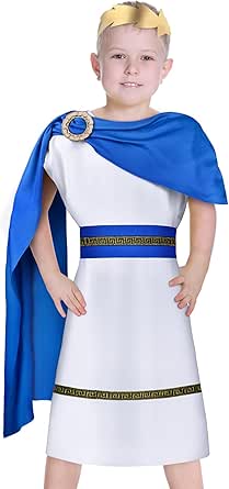 Kids Roman Emperor Costume, Child Roman Toga Fancy Dress with King ...