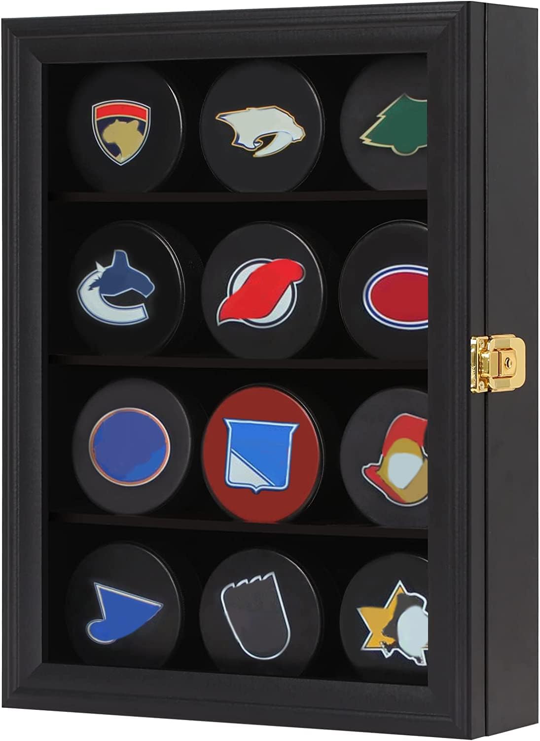 Amazon.com: Hockey Puck Display Case Shadow Box with Locks for Hockey ...
