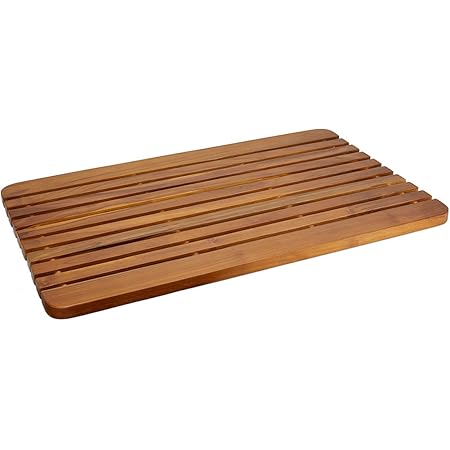 Amazon.com: TeakCraft Teak Shower Mat, 24 Inch Non-Sliding Sauna, Spa ...