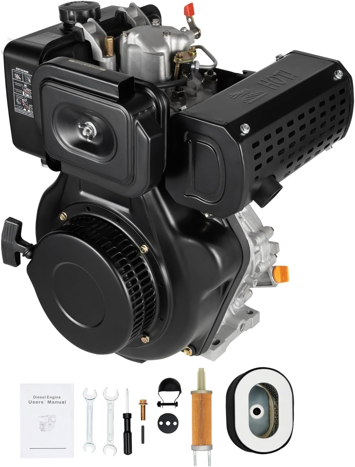 Amazon.com : DUIBAII 10HP 4 Stroke Diesel Engine, 418CC 6300W Single ...