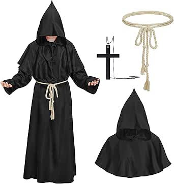 Amazon.com: Century Star Friar Medieval Hooded Monk Renaissance Priest ...