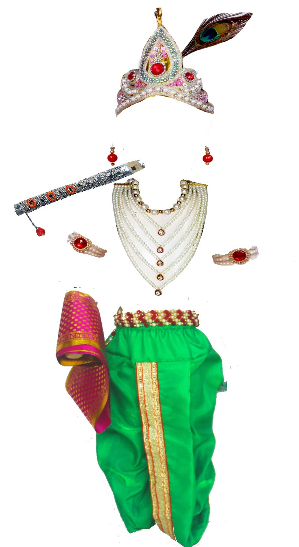 Buy Shree Bankey Bihari Textiles Krishna Dress Cotton Fabric Krishna ...