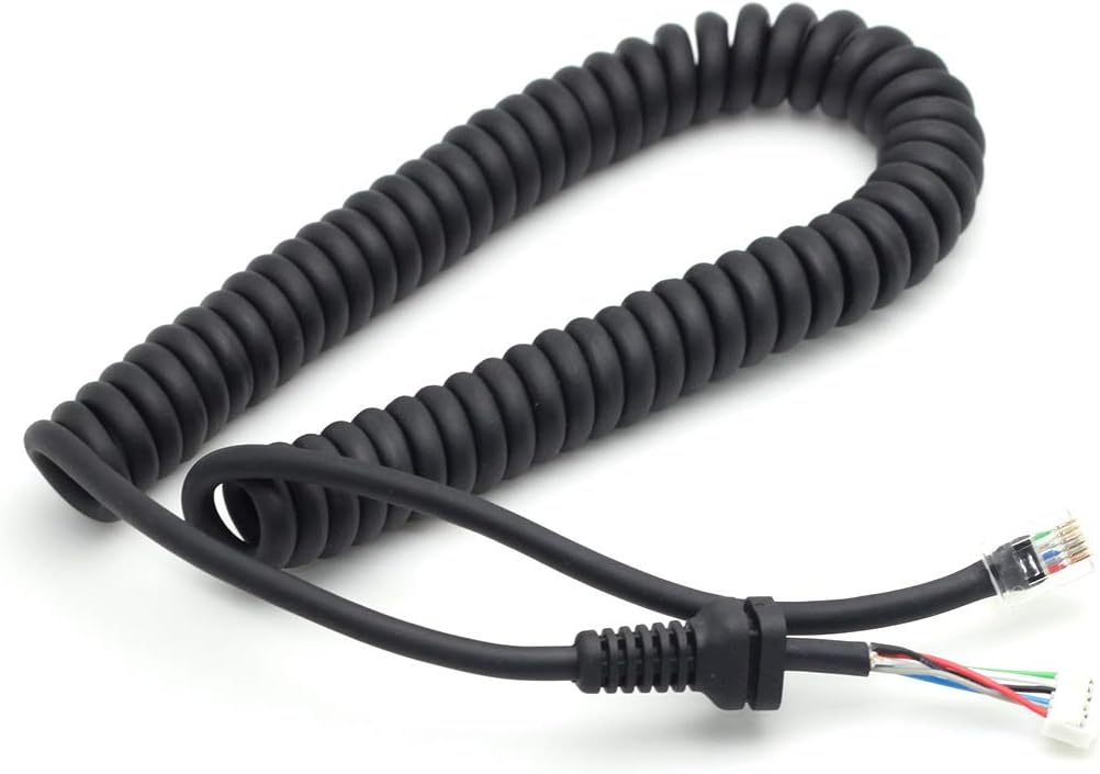 Amazon.com: Replacement MIC CORD - 6 wire - 10 Ft Coiled - CB / Ham ...