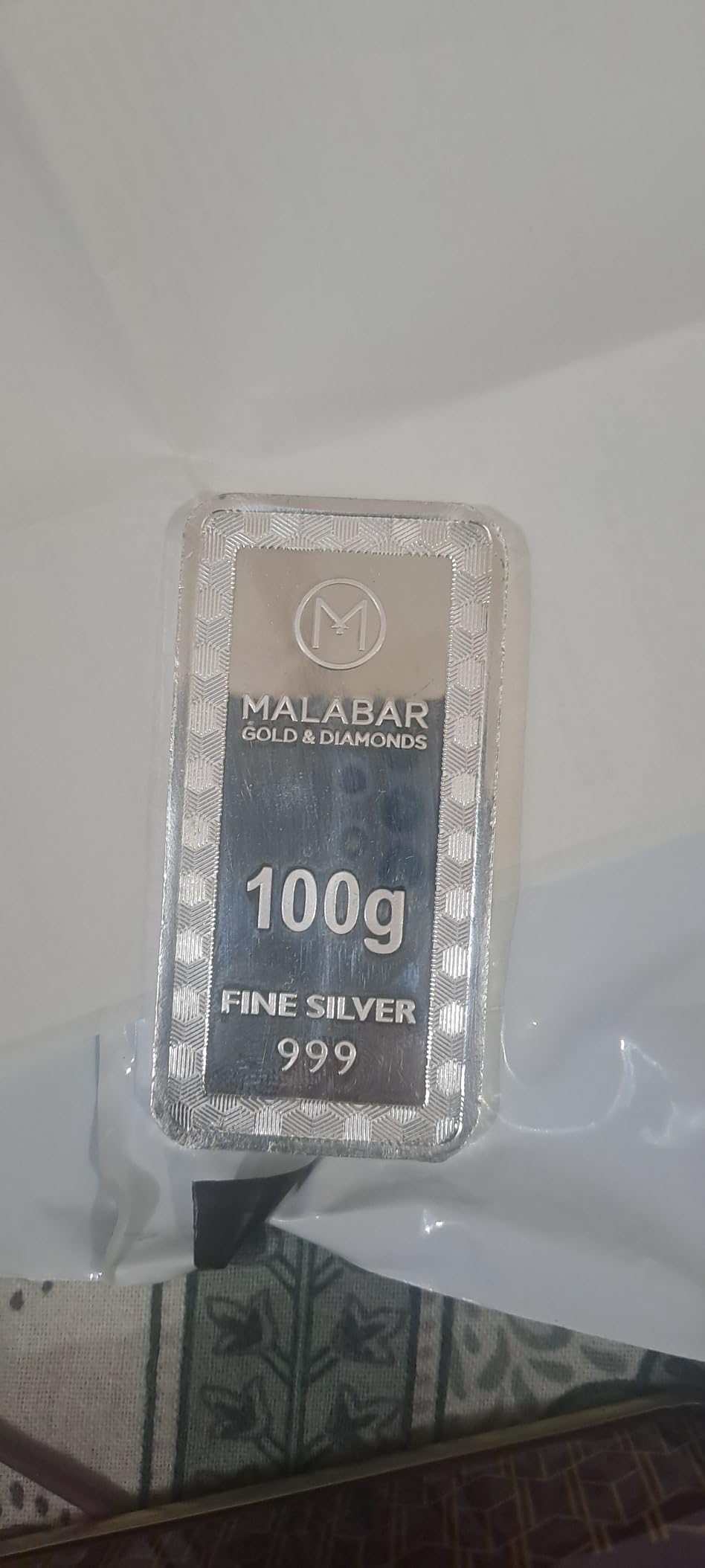 Malabar Gold & Diamonds 999 Purity Silver Bar 100 Grams | Silver Coin ...