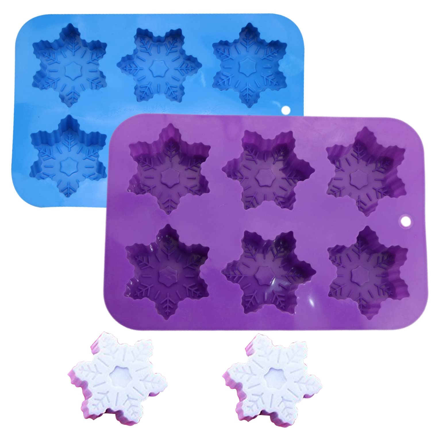 Amazon.com: Accfore Snowflake Silicone Molds,2 Pack Cake Pans Cookie ...
