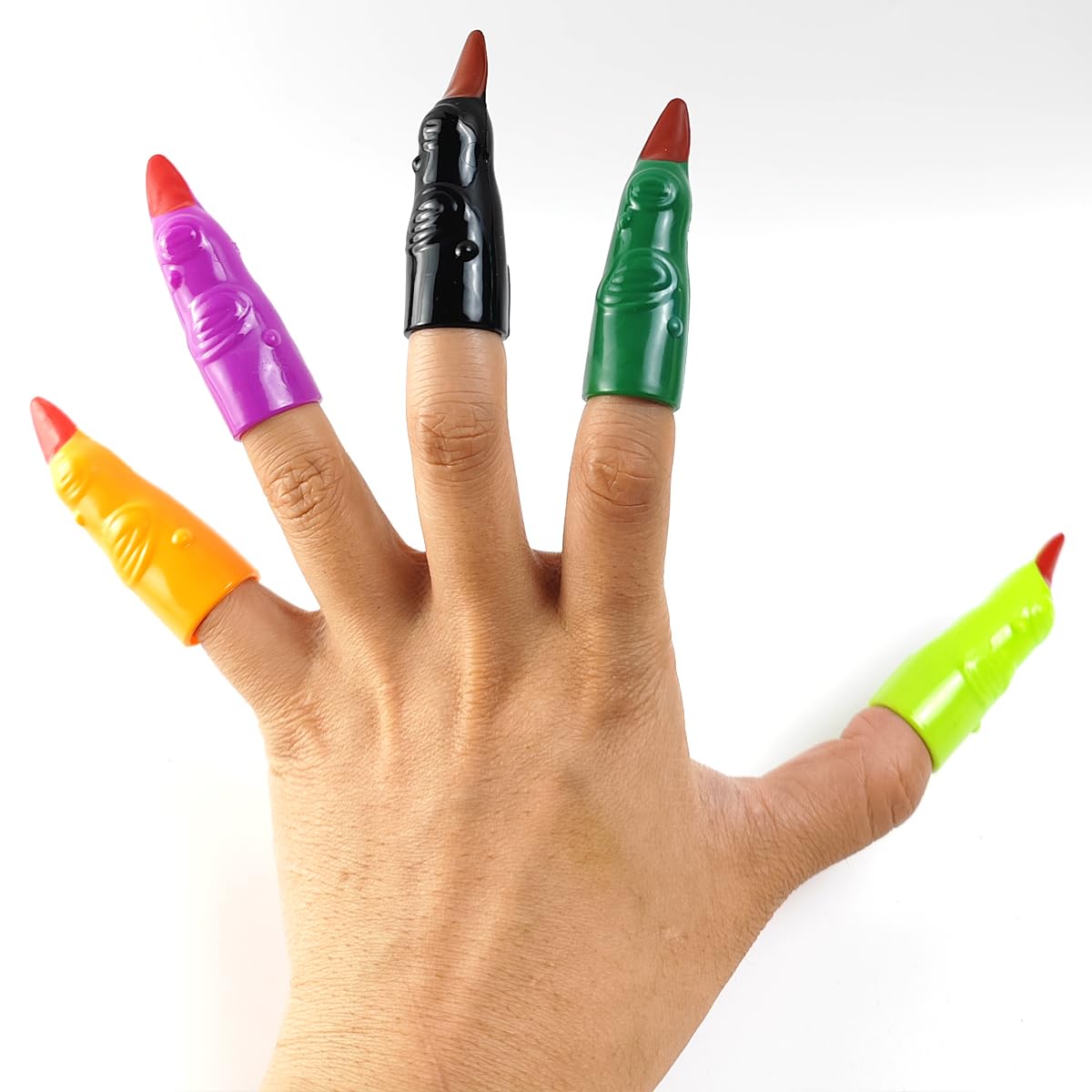 Snapklik.com : 35PCS Plastic Fake Witch Fingers Colorful Finger ...