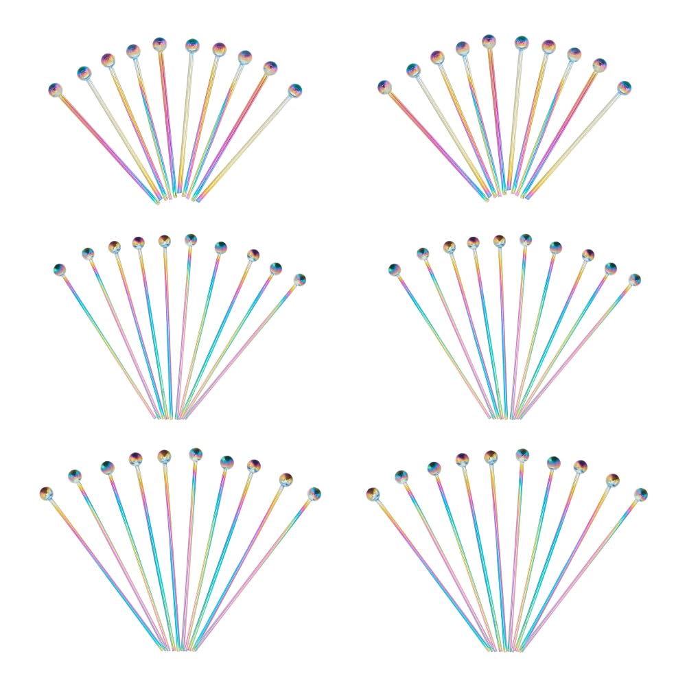 Amazon.com: UNICRAFTALE 60pcs Rainbow Stainless Steel Head Pins 3 Sizes ...