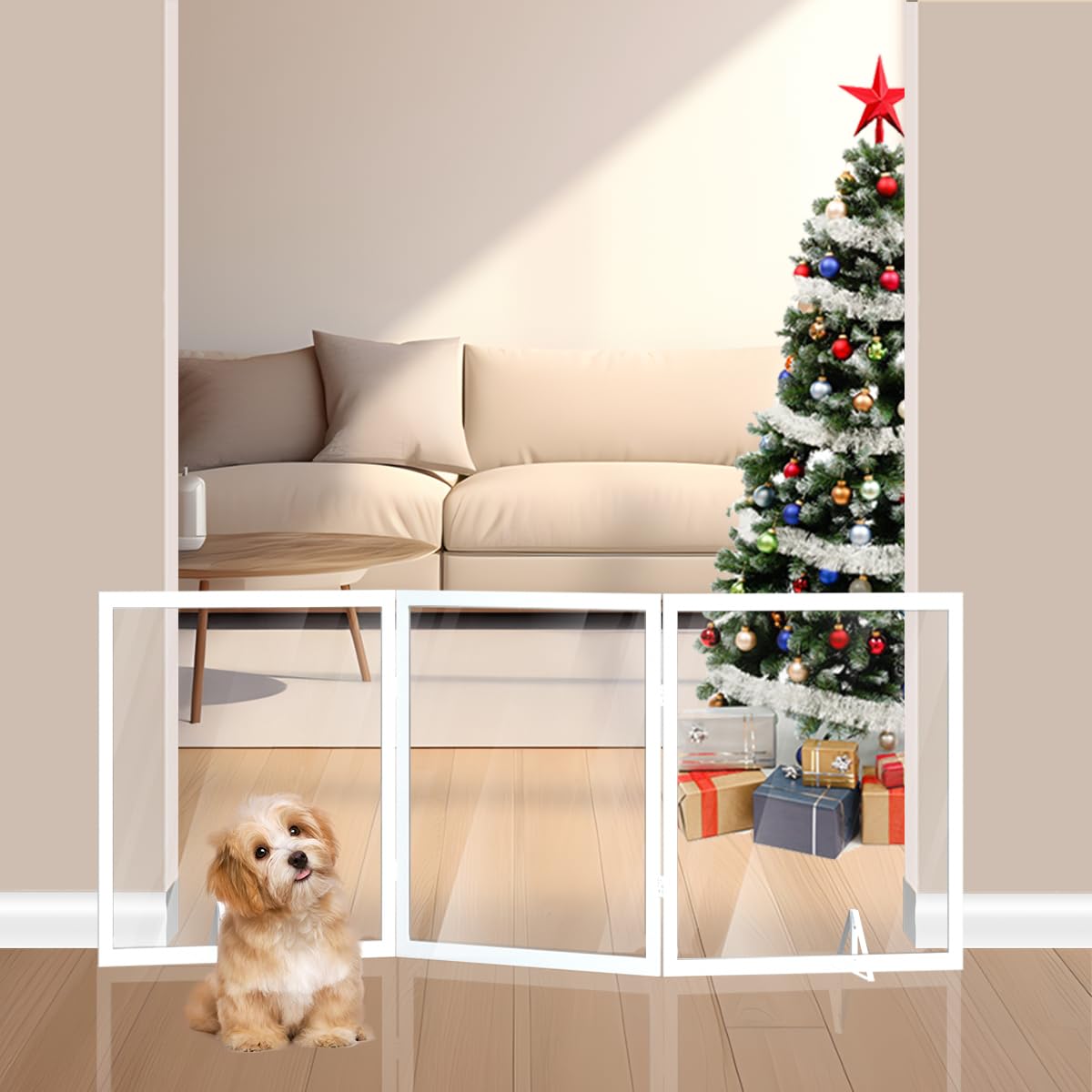 Amazon.com: Foreng Clear Acrylic Dog Gate, 72" W x 24" H Wooden ...