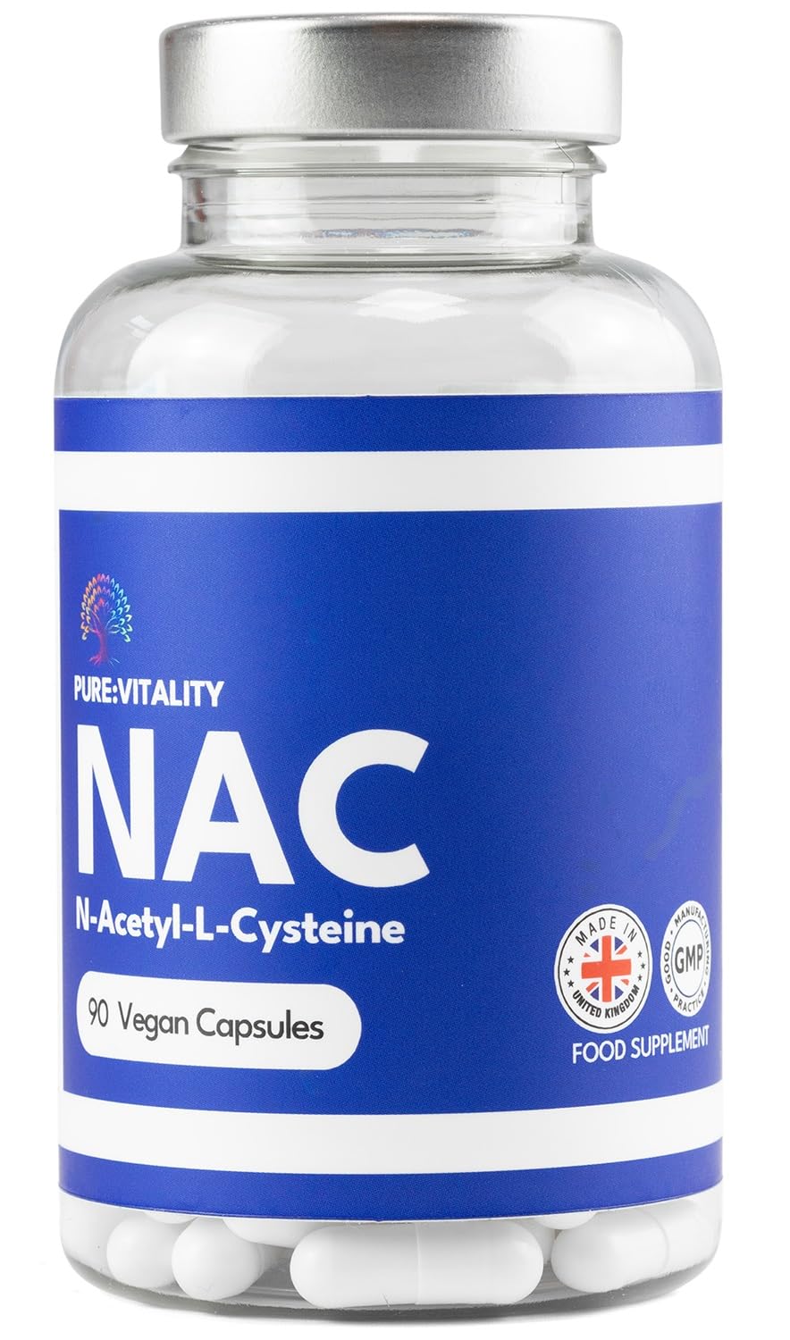 Pure Vitality: NAC Supplement 600mg x 90 Capsules, Pure NAC ...