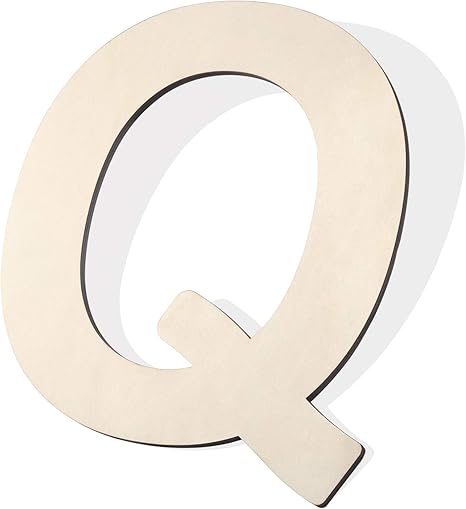 Amazon.com: Fuyit Wood Letters Q, 12 Inch Tall 1/4 Inch Thick Blank ...