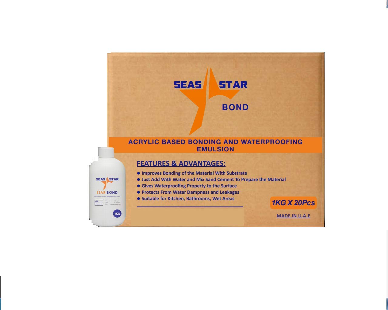Ss Acrylic Based Bonding And Waterproofing Emulsion Sea Star Branded ...