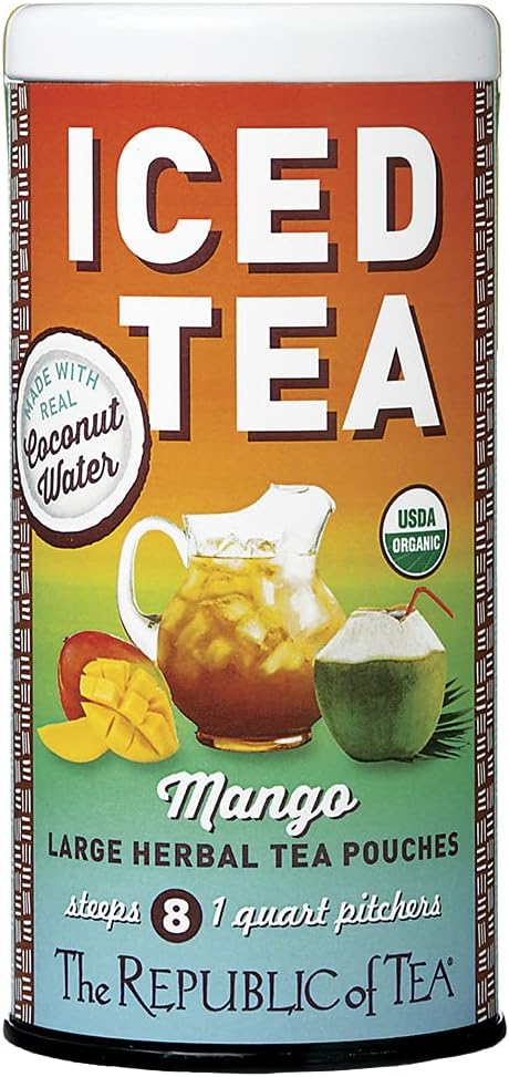 Amazon.com : REPUBLIC OF TEA Organic Coconut Water Mango Iced Tea, 8 CT ...