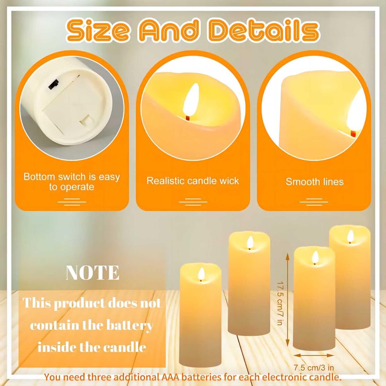 50 Pcs Flameless Flickering Candles Bulk LED Candles Battery Operated ...