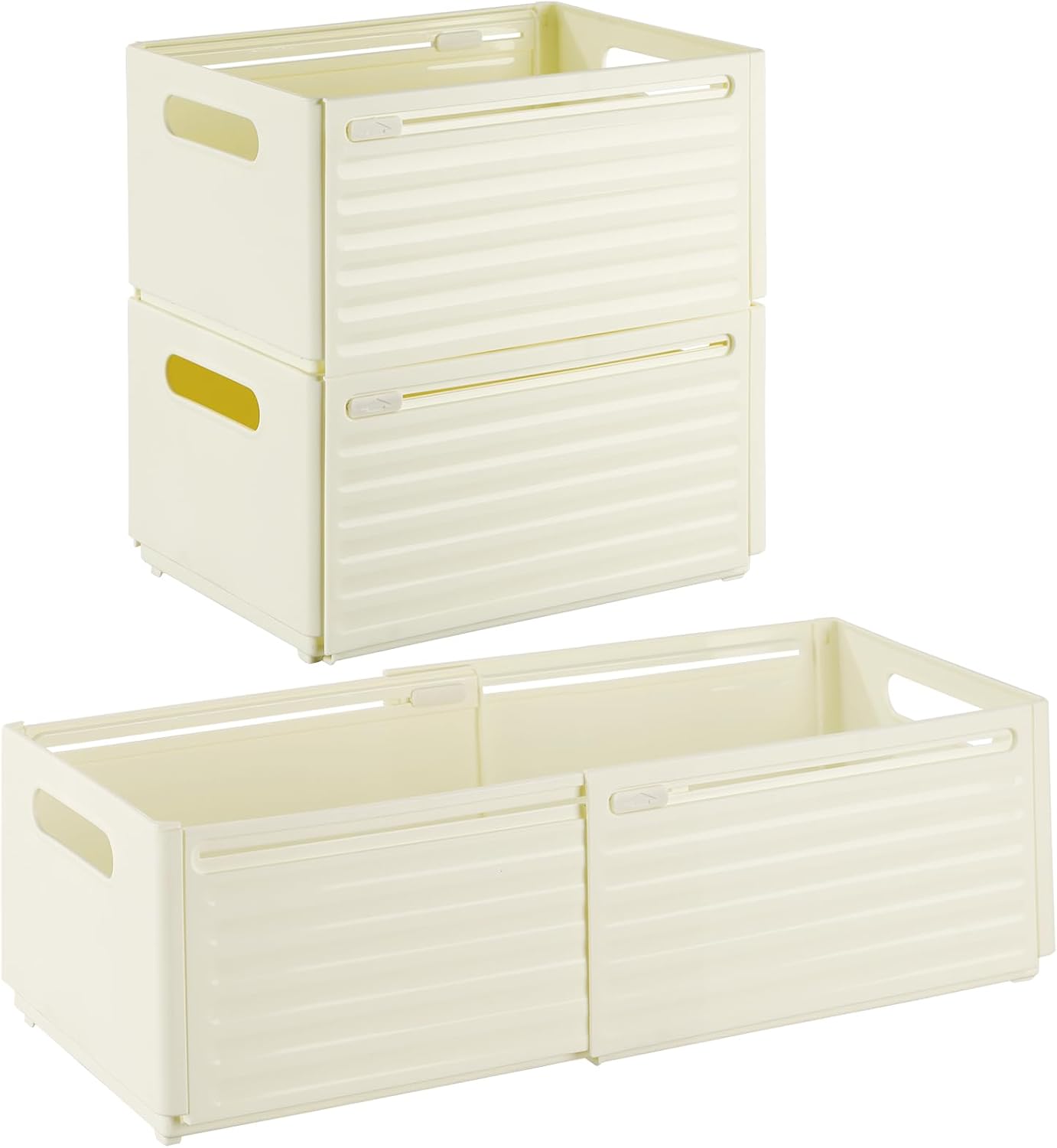 Amazon.com: Senhuok Expandable Storage Boxes 3 Pack Plastic Wardrobe ...