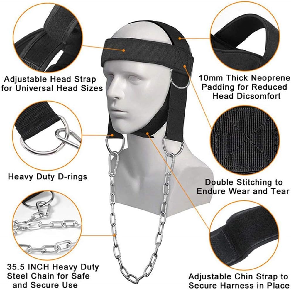 xiegons0 Neck Exerciser Head Harness,Adjustable Head Harness for Neck ...